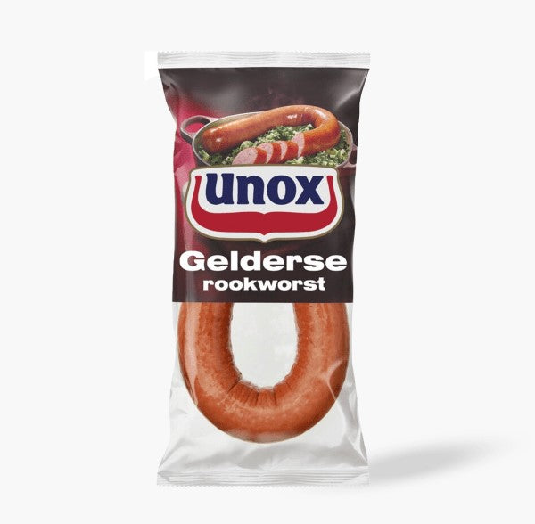 Unox Gelderse rookworst (285 gram )/Smoked sausage – The Dutch Shop