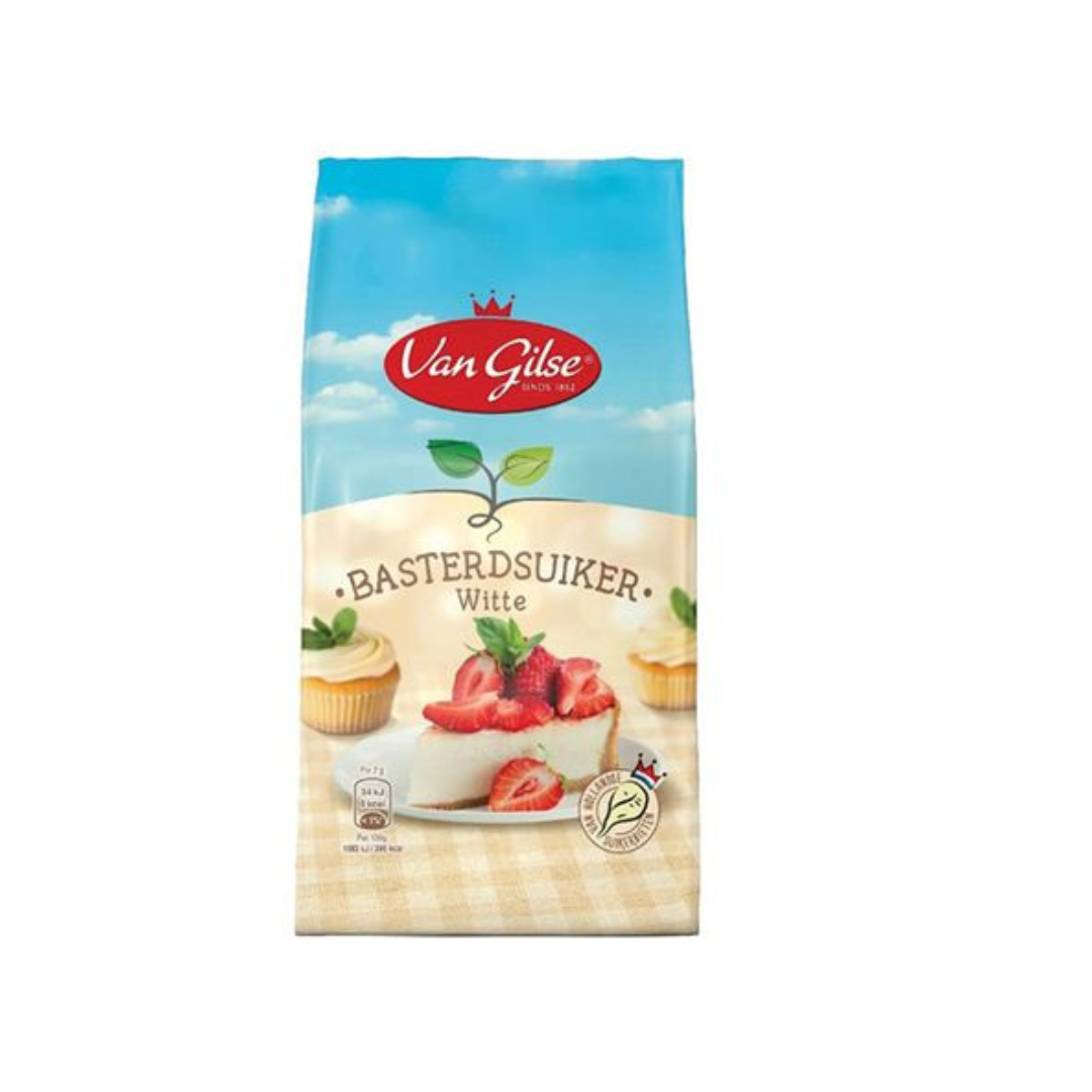 Van Gilse Basterdsuiker wit (600 gram)/Caster sugar white – The Dutch Shop